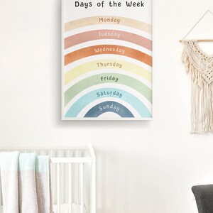 Rainbow Days of the Week Poster, Printable Educational Wall Art ...