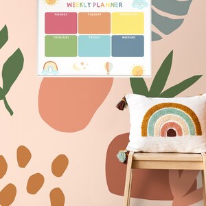 Colorful Kids Weekly Planner, Rainbow Daily Calendar, Cute Homeschool ...