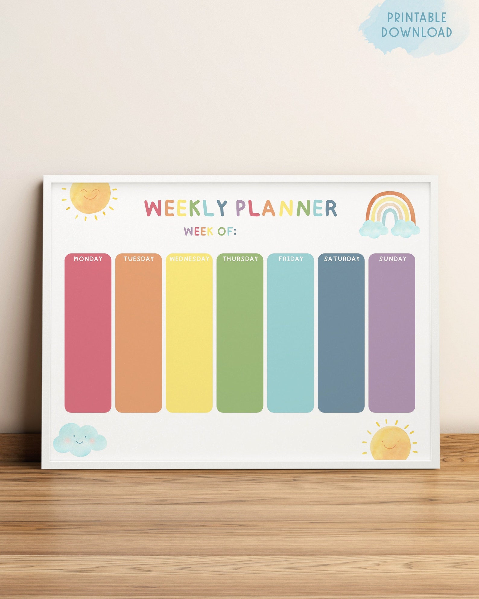 Weekly Planner for Kids, School Routine Chart, Colorful Homeschool ...