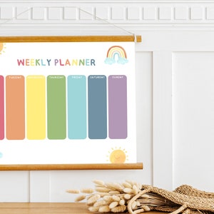 Colorful Weekly Planner for Kids, School Routine Chart, Homeschool ...
