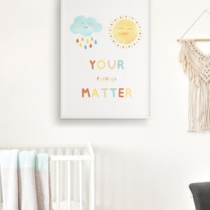 Your Feelings Matter Motivational Poster, Kids Feelings Homeschool ...