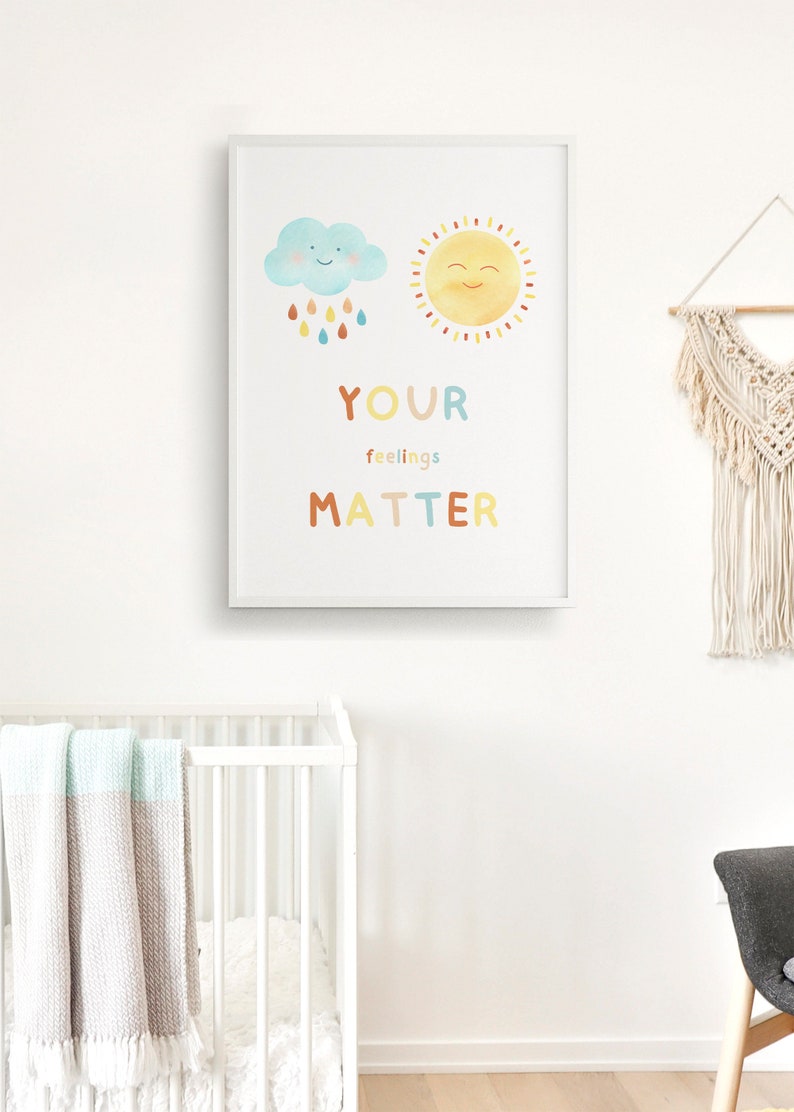 Your Feelings Matter Motivational Poster, Kids Feelings Homeschool ...