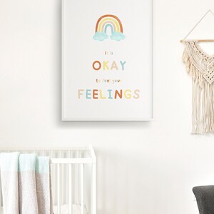 It is Okay to Feel Your Feelings Motivational Poster, Kids Feelings ...