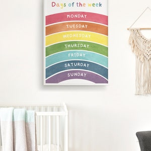 Rainbow Days of the Week Poster, Printable Educational Wall Art ...