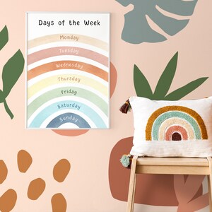 Rainbow Days of the Week Poster, Printable Educational Wall Art ...