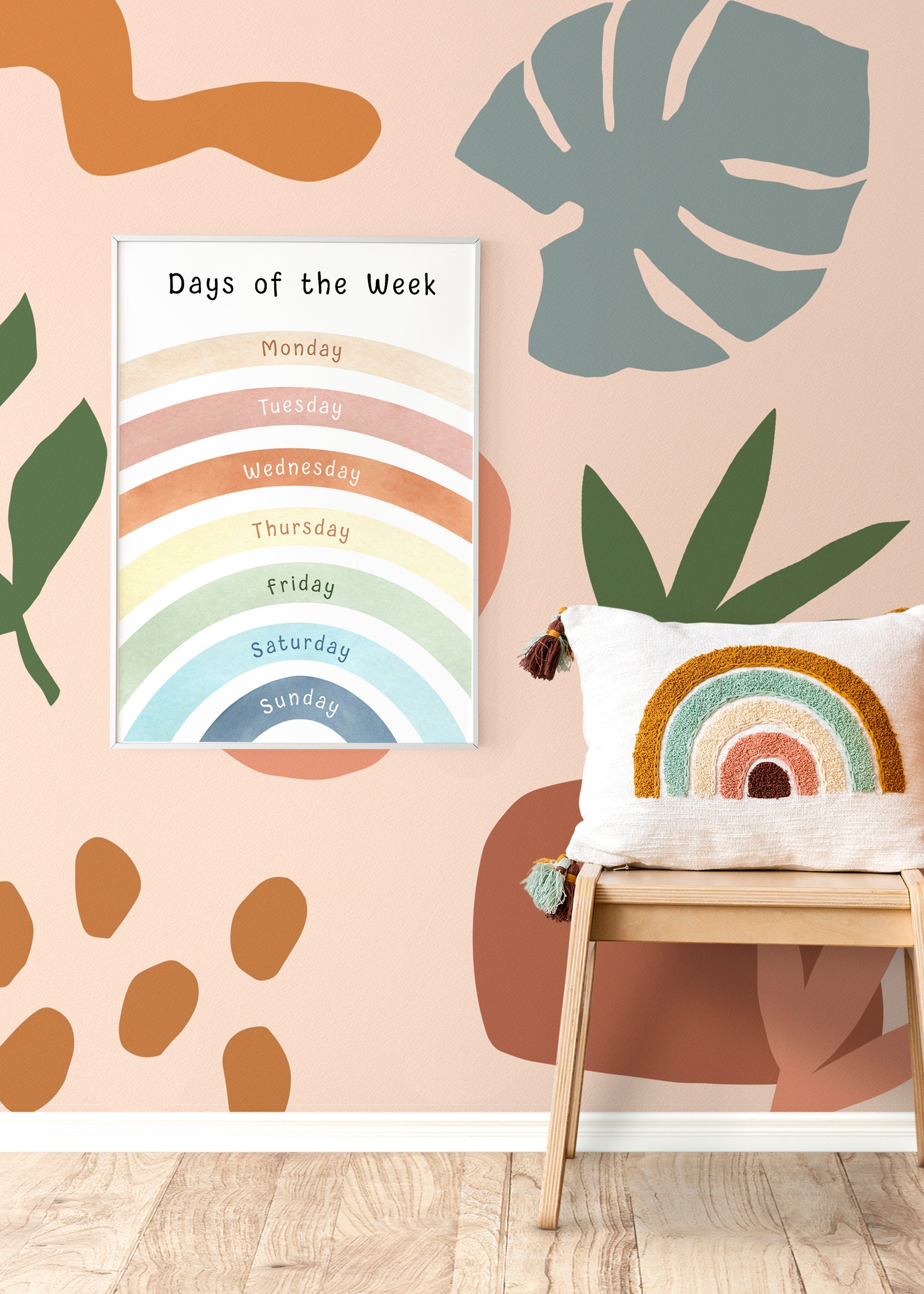 Rainbow Days of the Week Poster, Printable Educational Wall Art ...