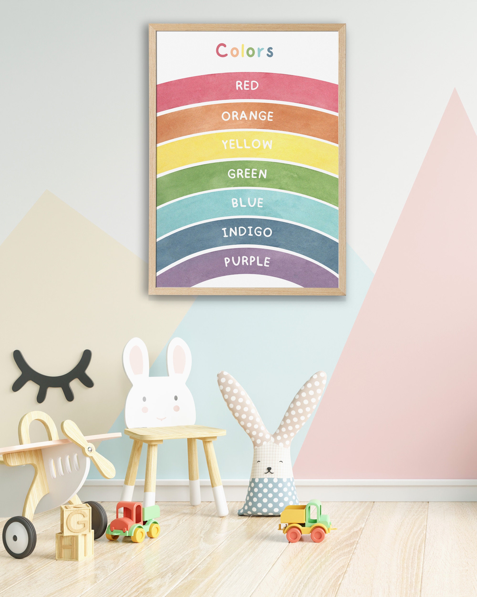 Colors Learning Poster, Kids Educational Wall Art, Teacher Classroom ...