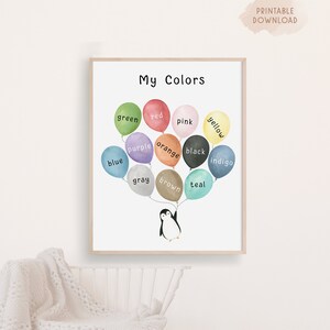 Colors Educational Poster, Printable Classroom Decor, Montessori ...