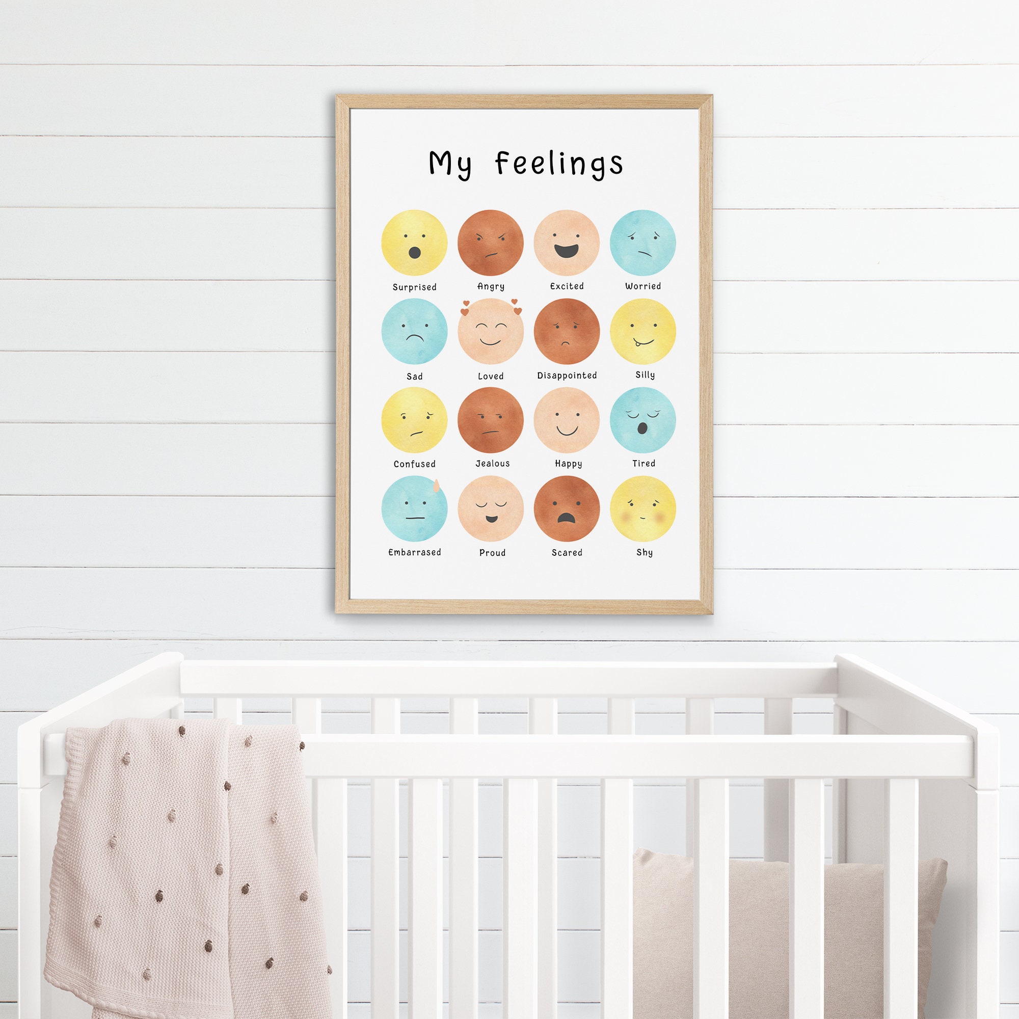 My Feelings Printable, Kids Educational Poster, Rainbow Emotions Chart ...