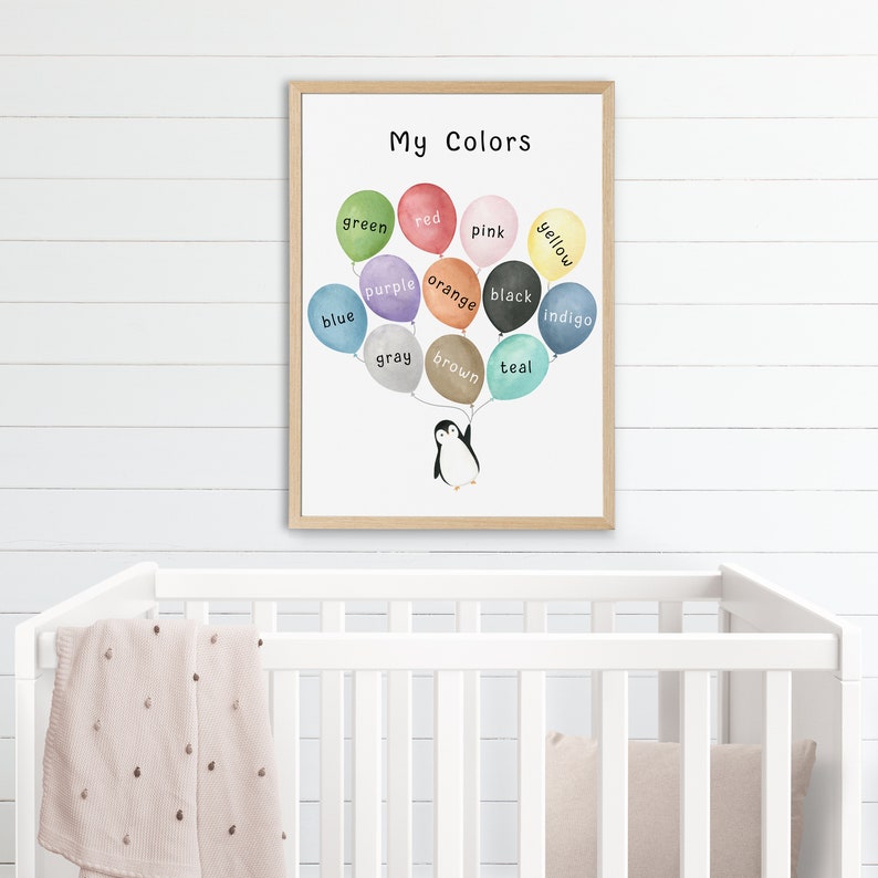 Colors Educational Poster, Printable Classroom Decor, Montessori ...