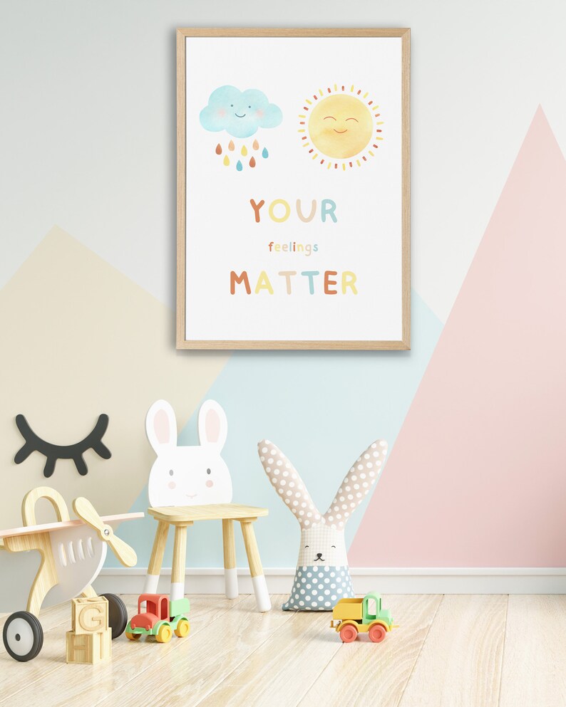 Your Feelings Matter Motivational Poster, Kids Feelings Homeschool ...