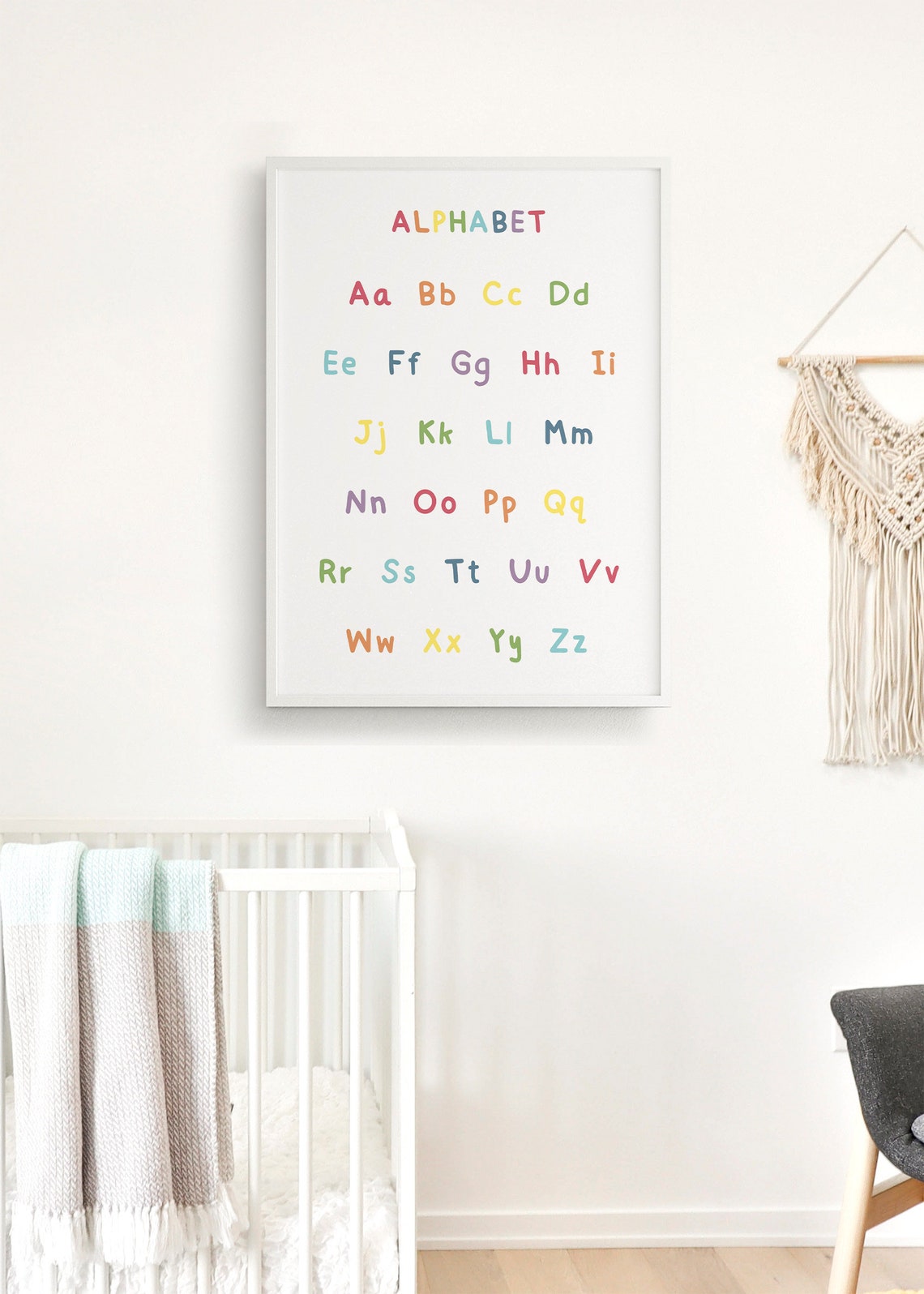 Rainbow Alphabet Print, ABC Poster, Homeschool Classroom Decor ...