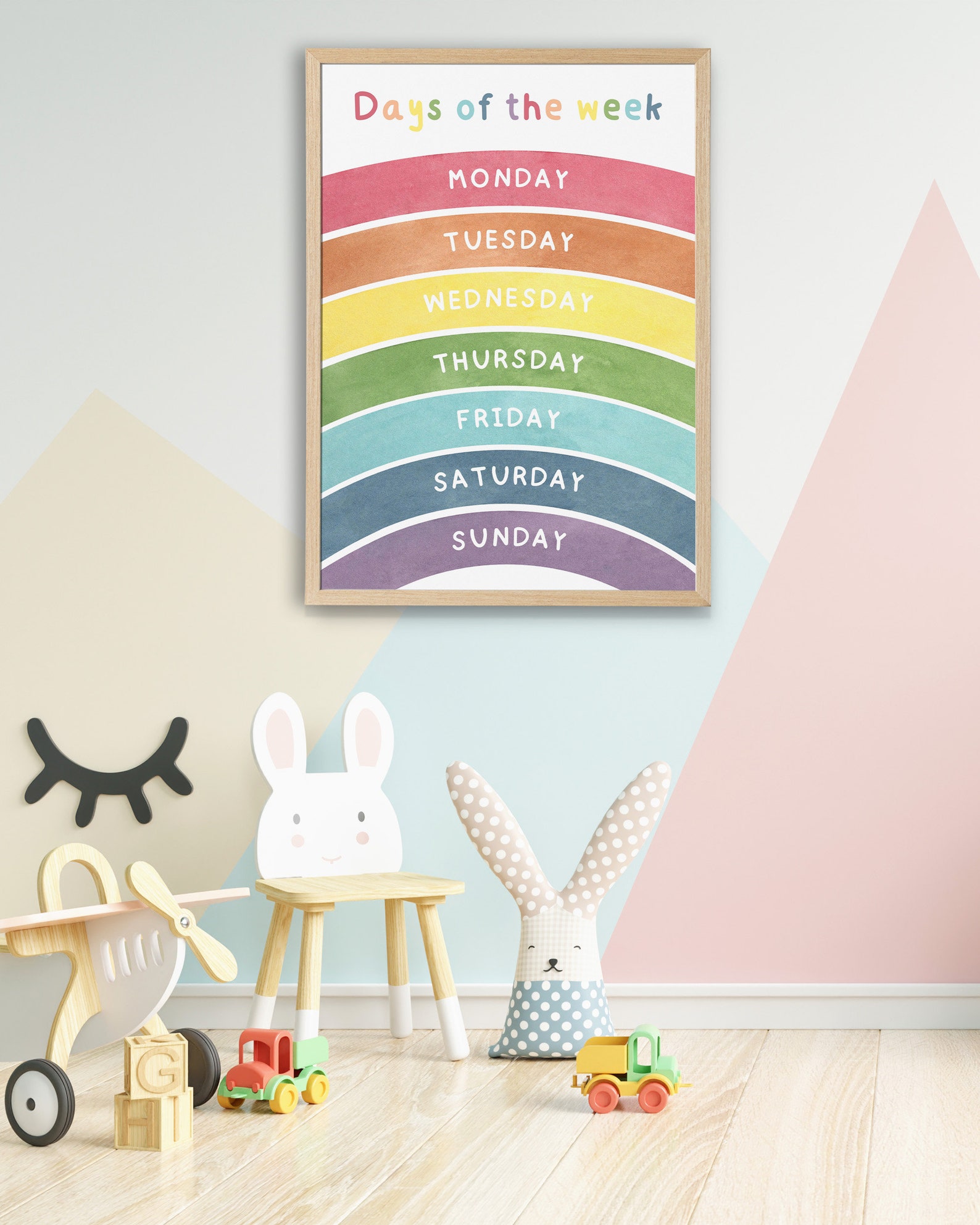 Rainbow Days of the Week Poster, Printable Educational Wall Art ...