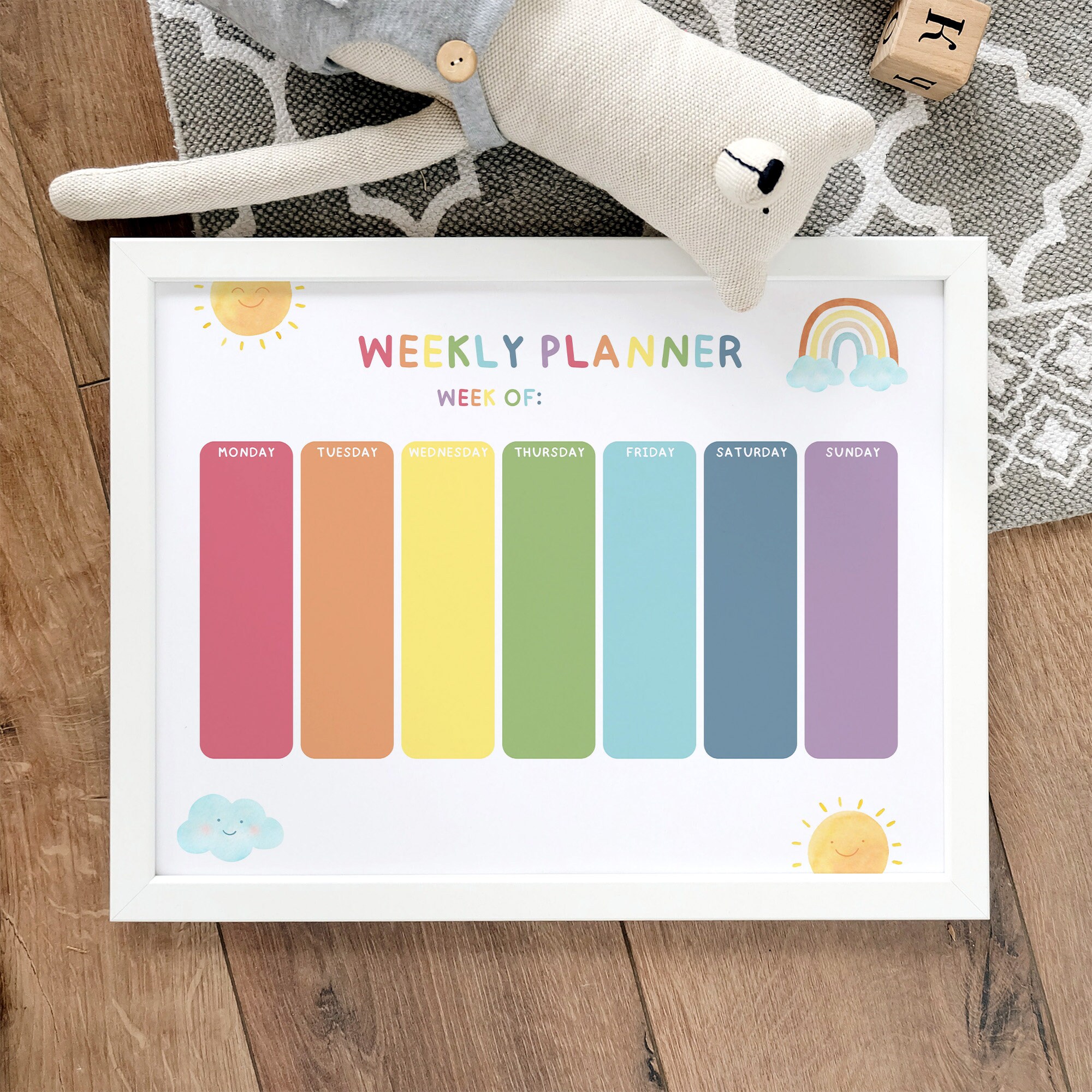 Weekly Planner for Kids, School Routine Chart, Colorful Homeschool ...
