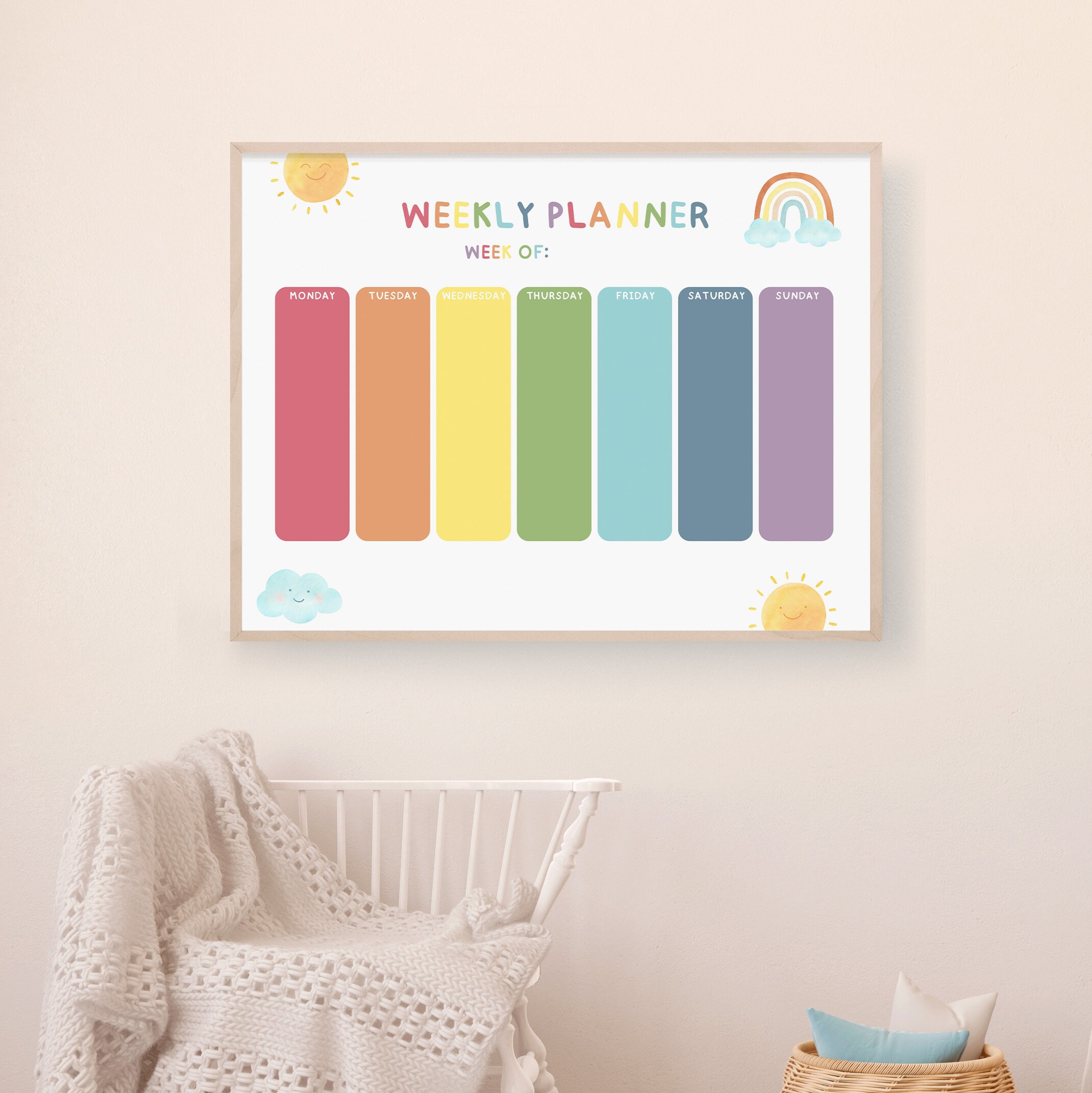 Weekly Planner for Kids, School Routine Chart, Colorful Homeschool ...