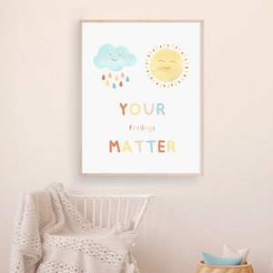 Your Feelings Matter Motivational Poster, Kids Feelings Homeschool ...