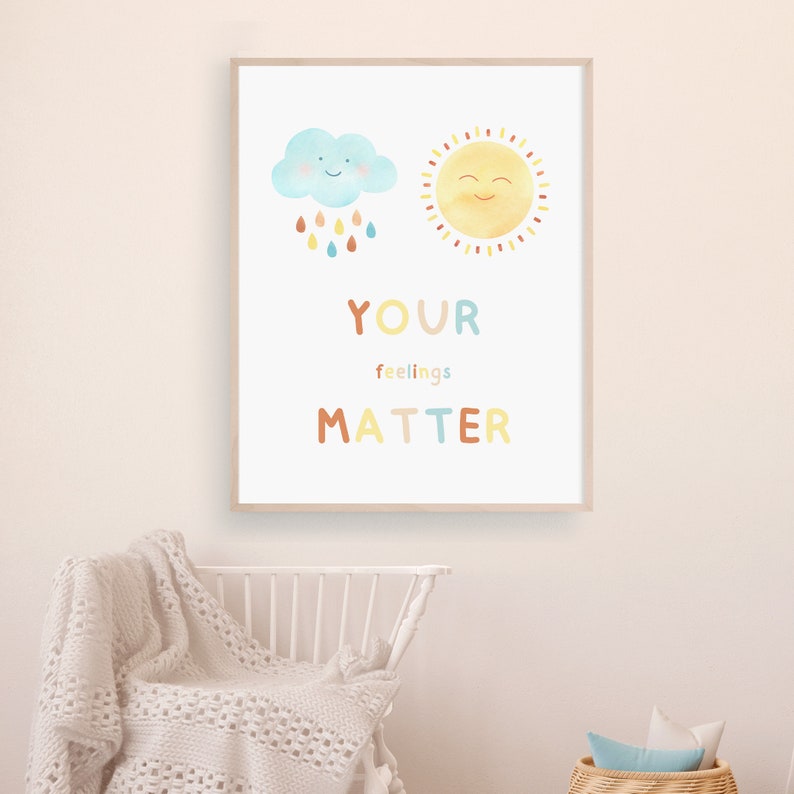 Your Feelings Matter Motivational Poster, Kids Feelings Homeschool ...