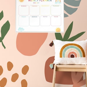 Rainbow Kids Weekly Calendar, Colorful Daily Planner, Homeschool ...