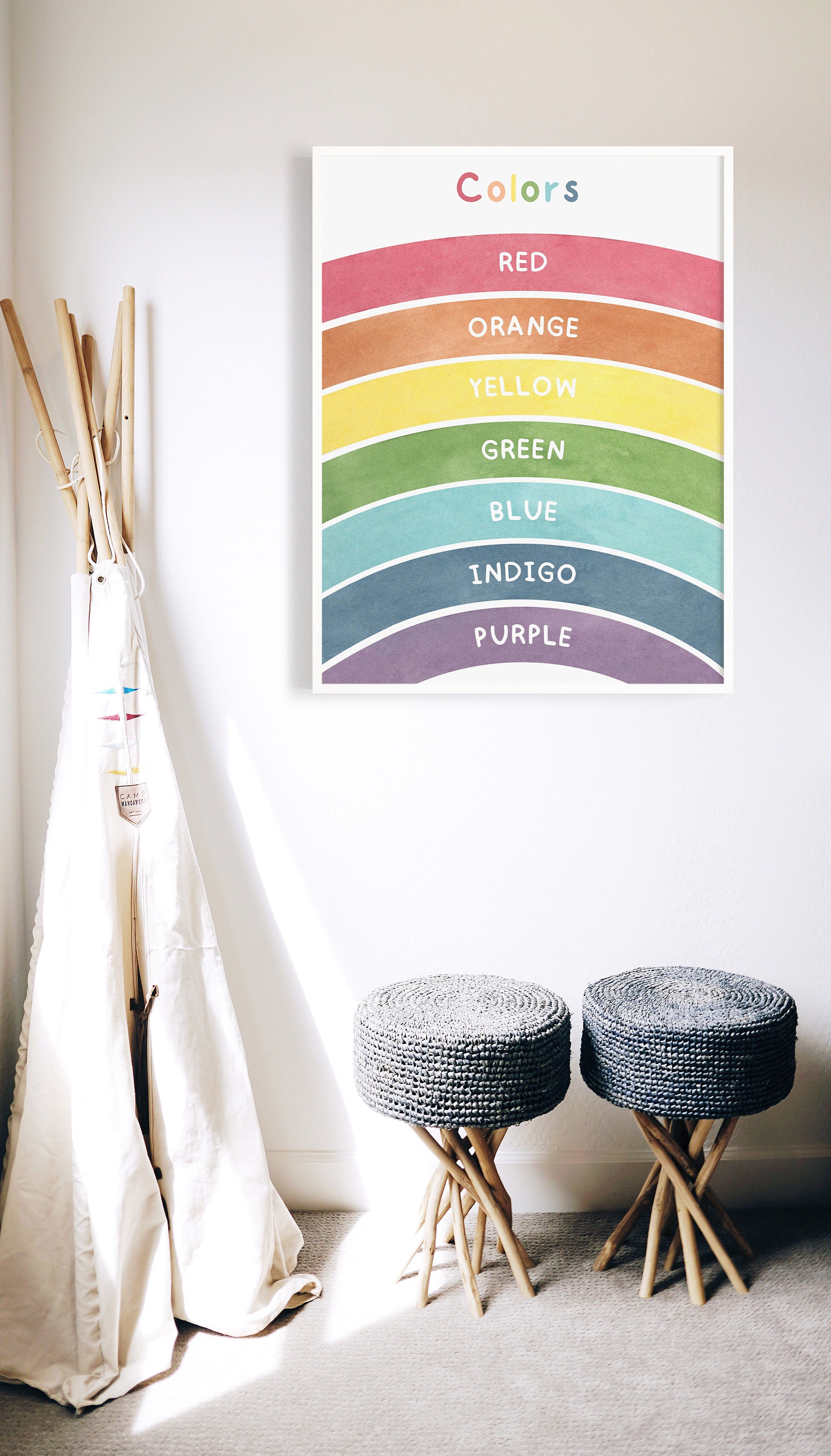 Colors Learning Poster, Kids Educational Wall Art, Teacher Classroom ...