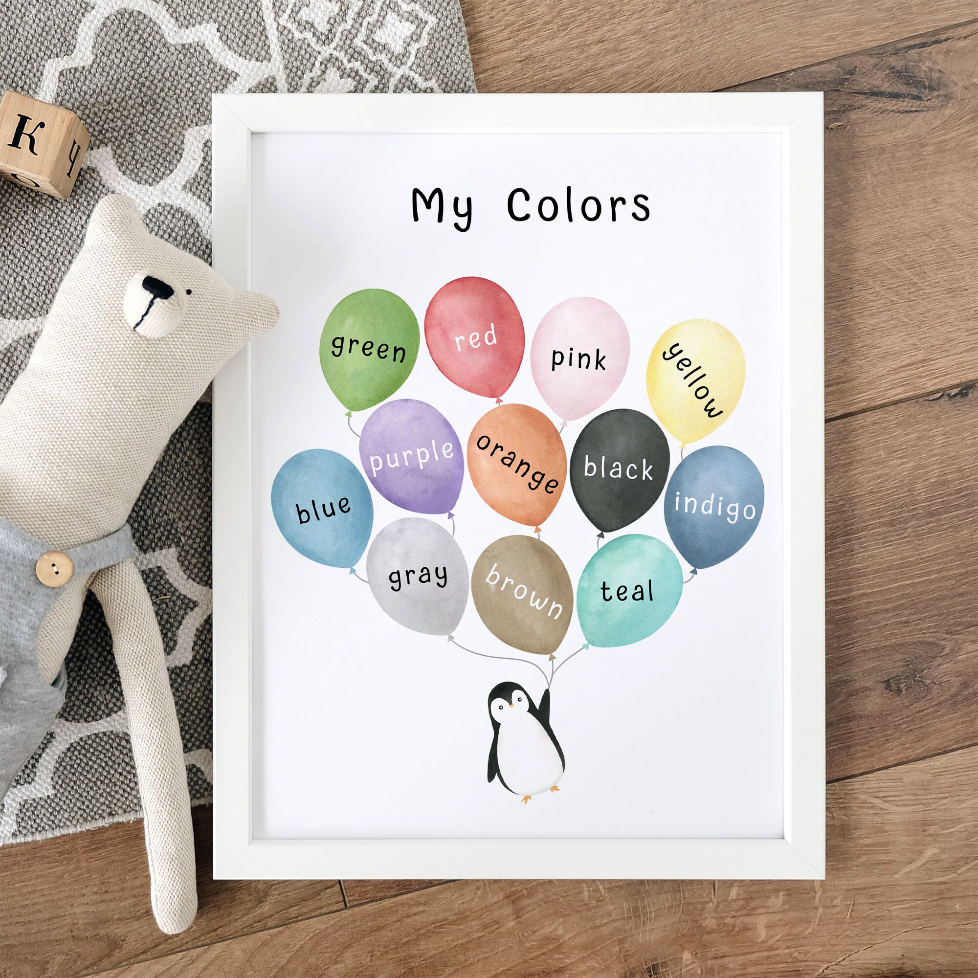 Colors Educational Poster, Printable Classroom Decor, Montessori ...