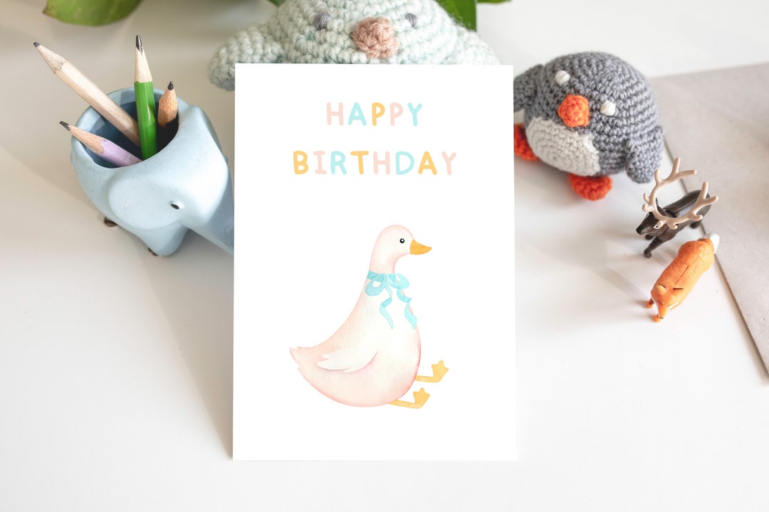 Silly Goose Birthday Card, Printable Happy Birthday Card, Cute Greeting ...