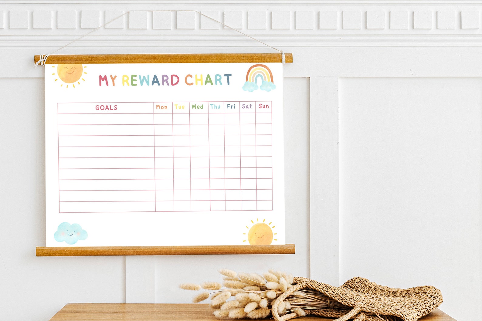 Printable Reward Chart, Toddler Routine Sticker Chart, Rainbow Reward ...