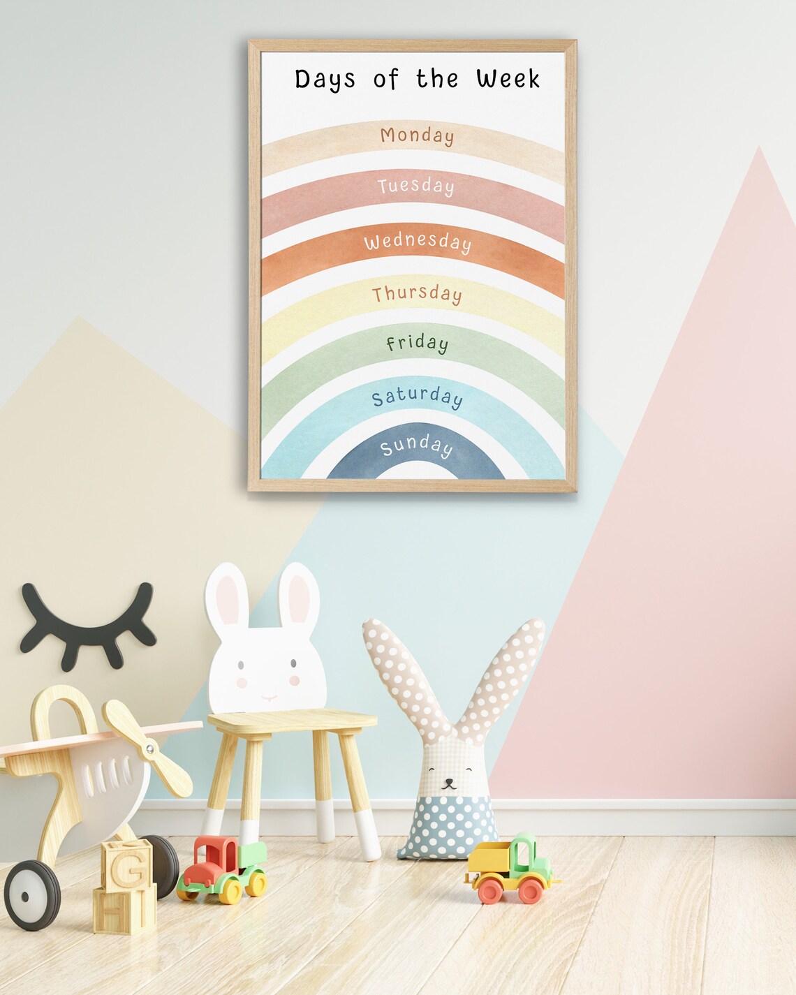 Rainbow Days of the Week Poster, Printable Educational Wall Art ...