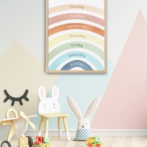 Rainbow Days of the Week Poster, Printable Educational Wall Art ...