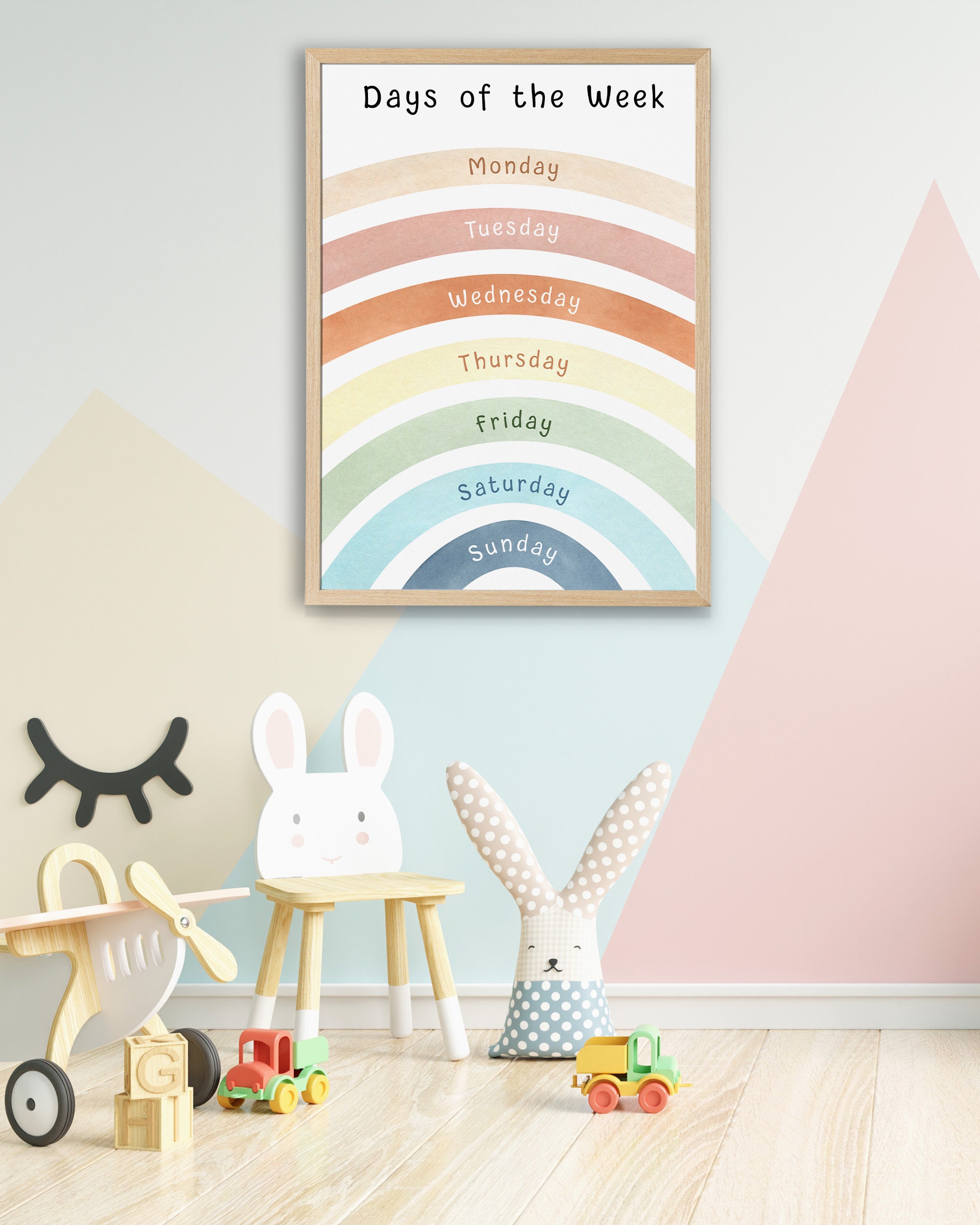 Rainbow Days of the Week Poster, Printable Educational Wall Art ...