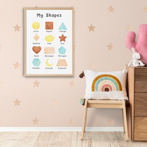 Geometric Shapes Printable, Montessori Nursery Wall Art, Homeschool ...