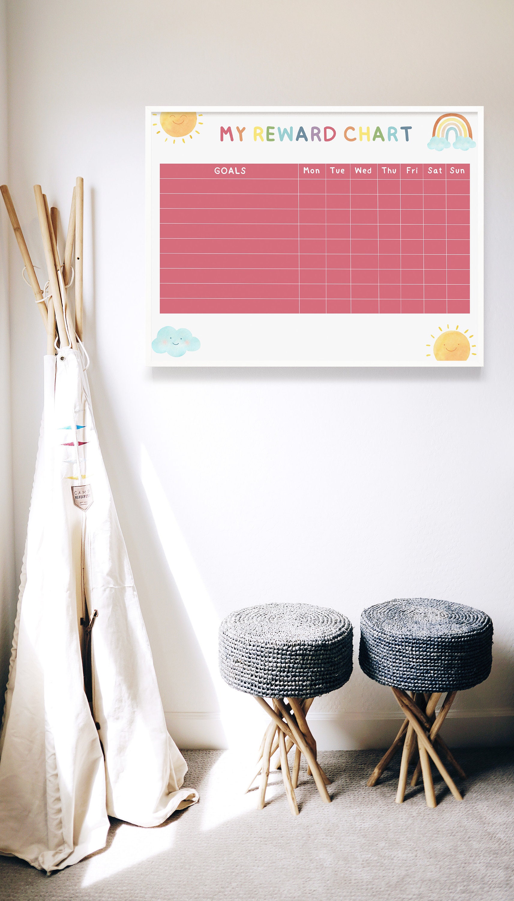 My Reward Chart Printable, Toddler Routine Colorful Chart, Rainbow ...