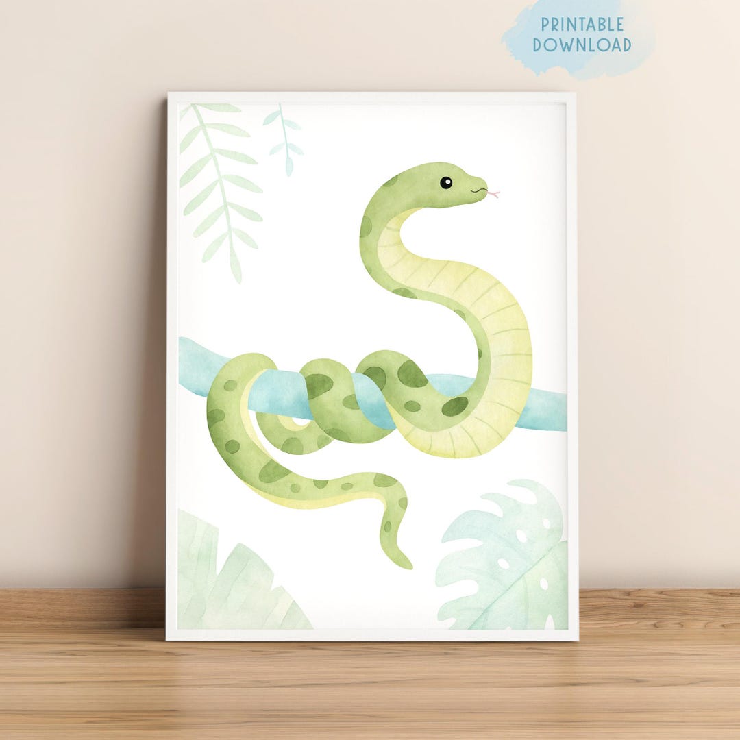 Anaconda Print, Jungle Animals Nursery Decor, Amazon Rainforest Animals ...