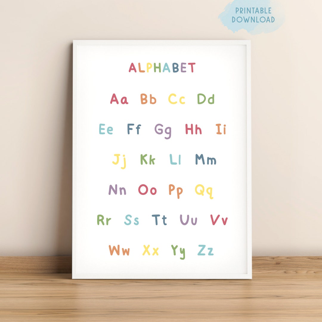 Rainbow Alphabet Print, ABC Poster, Homeschool Classroom Decor ...