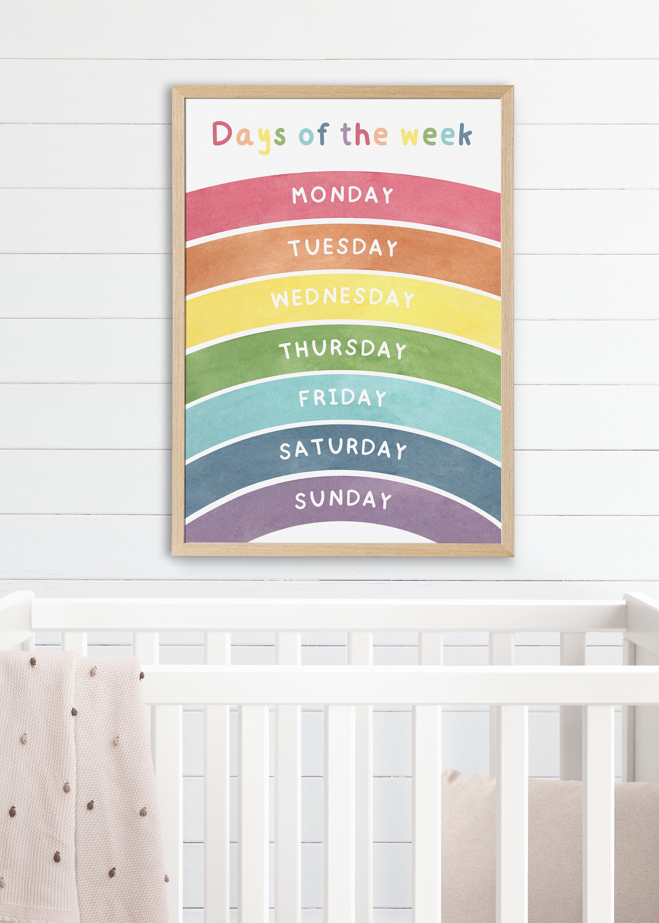 Rainbow Days of the Week Poster, Printable Educational Wall Art ...