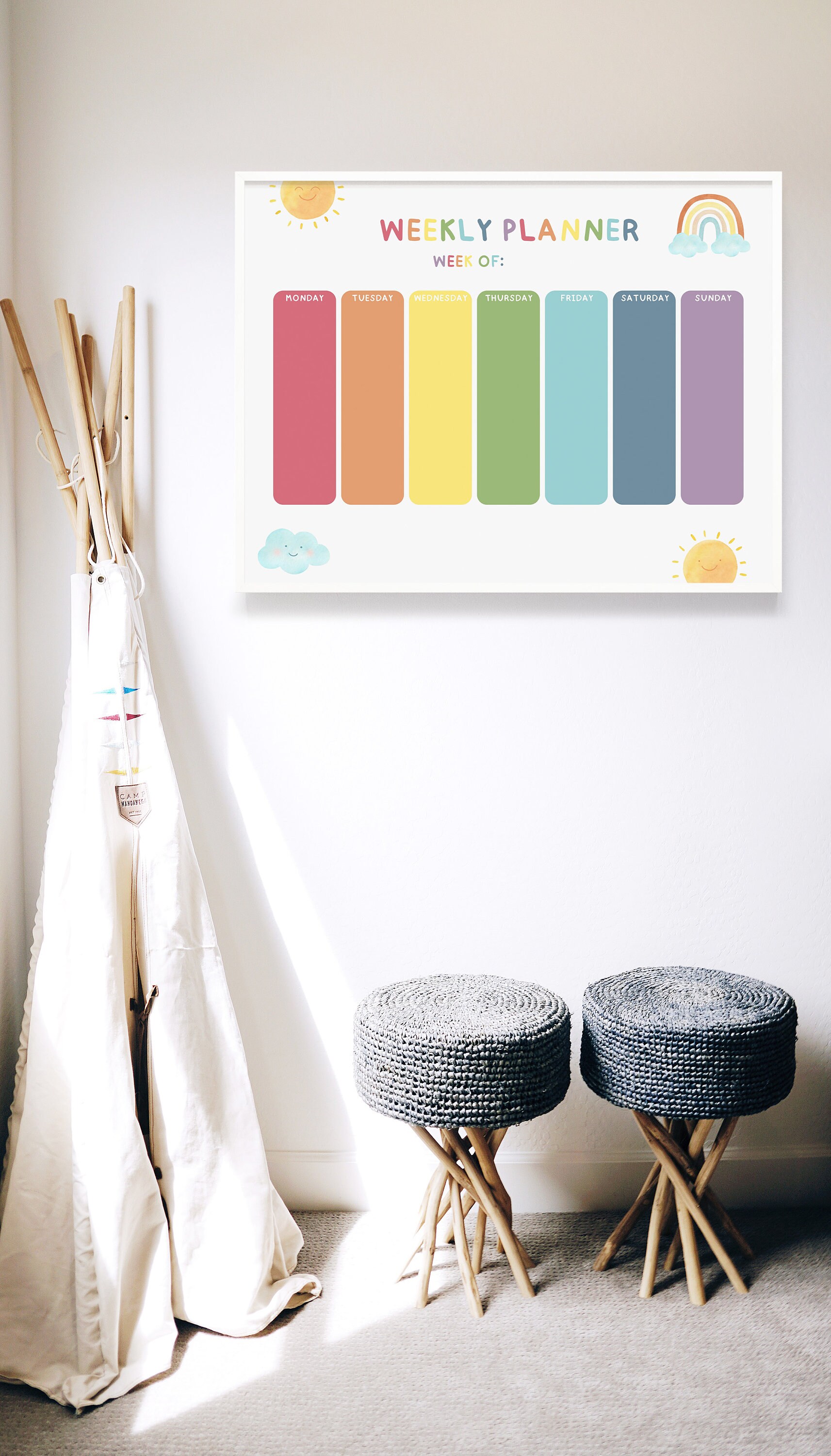 Weekly Planner for Kids, School Routine Chart, Colorful Homeschool ...