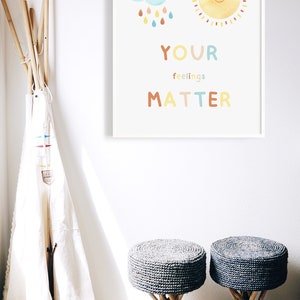 Your Feelings Matter Motivational Poster, Kids Feelings Homeschool ...