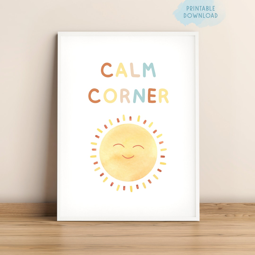 Calm Corner Poster, Montessori Wall Art, Educational Classroom Decor ...