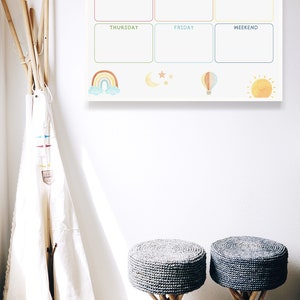 Rainbow Kids Weekly Calendar, Colorful Daily Planner, Homeschool ...
