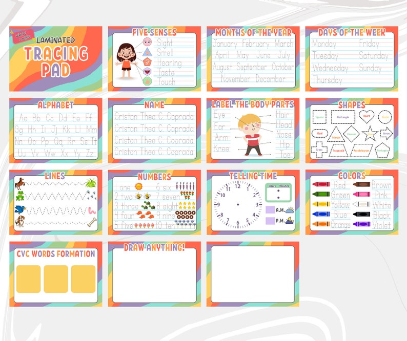 Busy Book Printable Tracing Pad, Name Tracing Workbook, Personalized ...