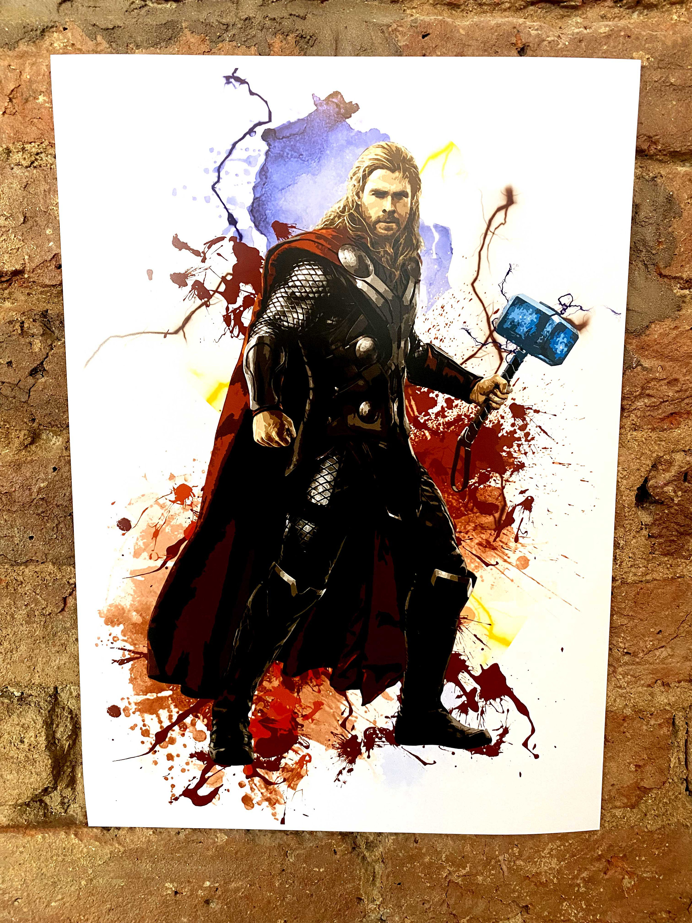 Thor Dynamic Splash Watercolour Print Superhero Collection - Etsy UK