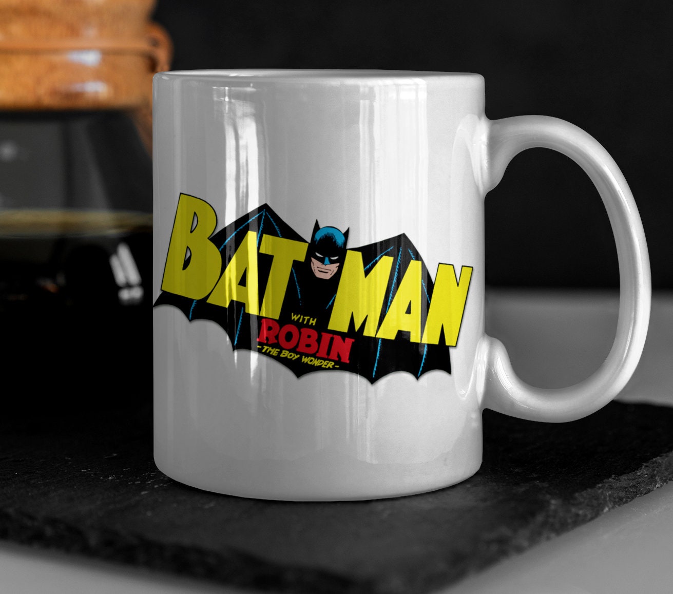 Batman and Robin Retro Kapow Mug - Etsy UK