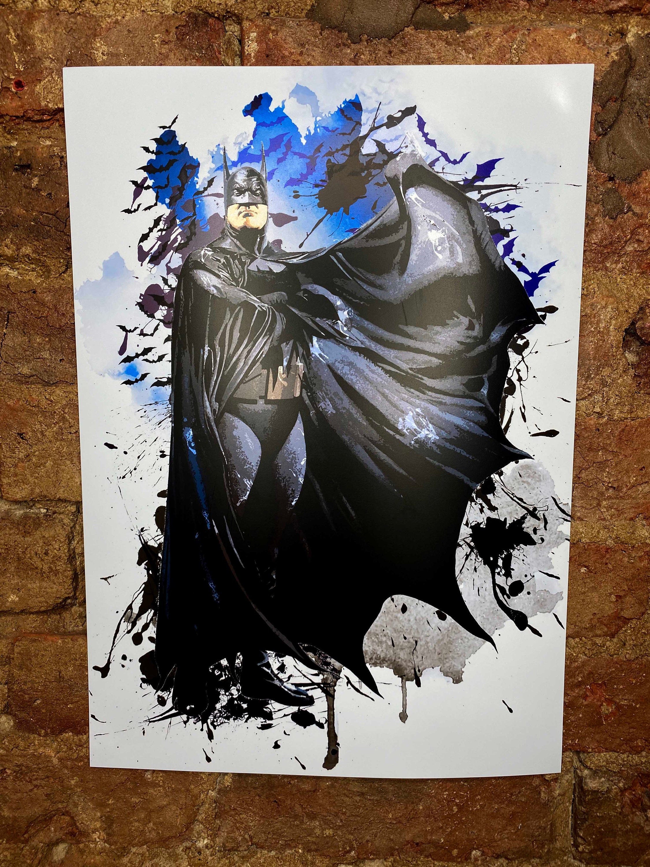 Batman Dynamic Splash Watercolour Print Superhero Collection - Etsy