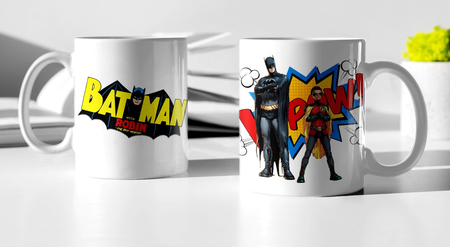 Batman and Robin Retro Kapow Mug - Etsy UK