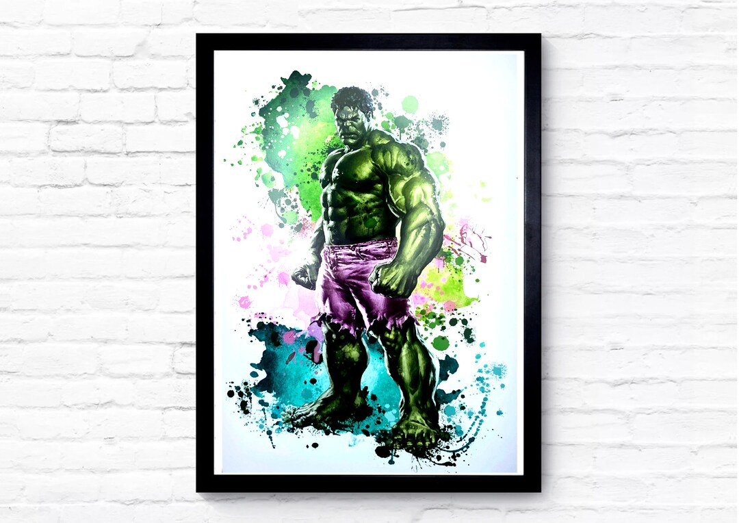 Hulk Dynamic Splash Watercolour Print Superhero Collection - Etsy