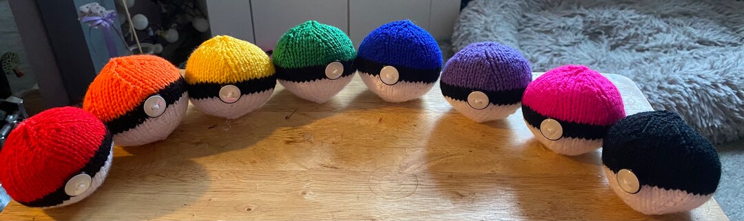 Knitted Pokémon Pokeballs - Etsy