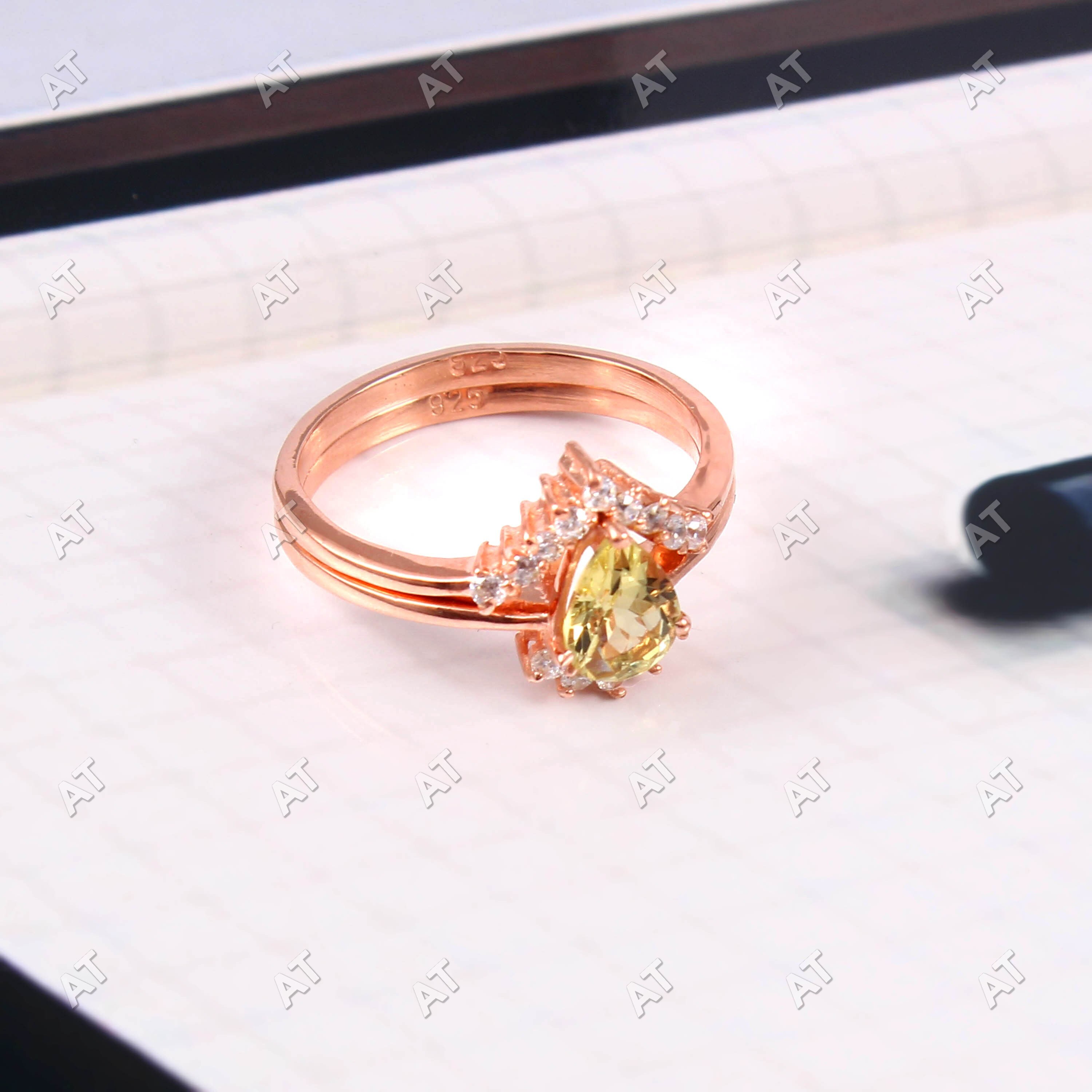 Heliodor Ring, Natural Heliodor Ring, Yellow Heliodor Ring, Engagement ...