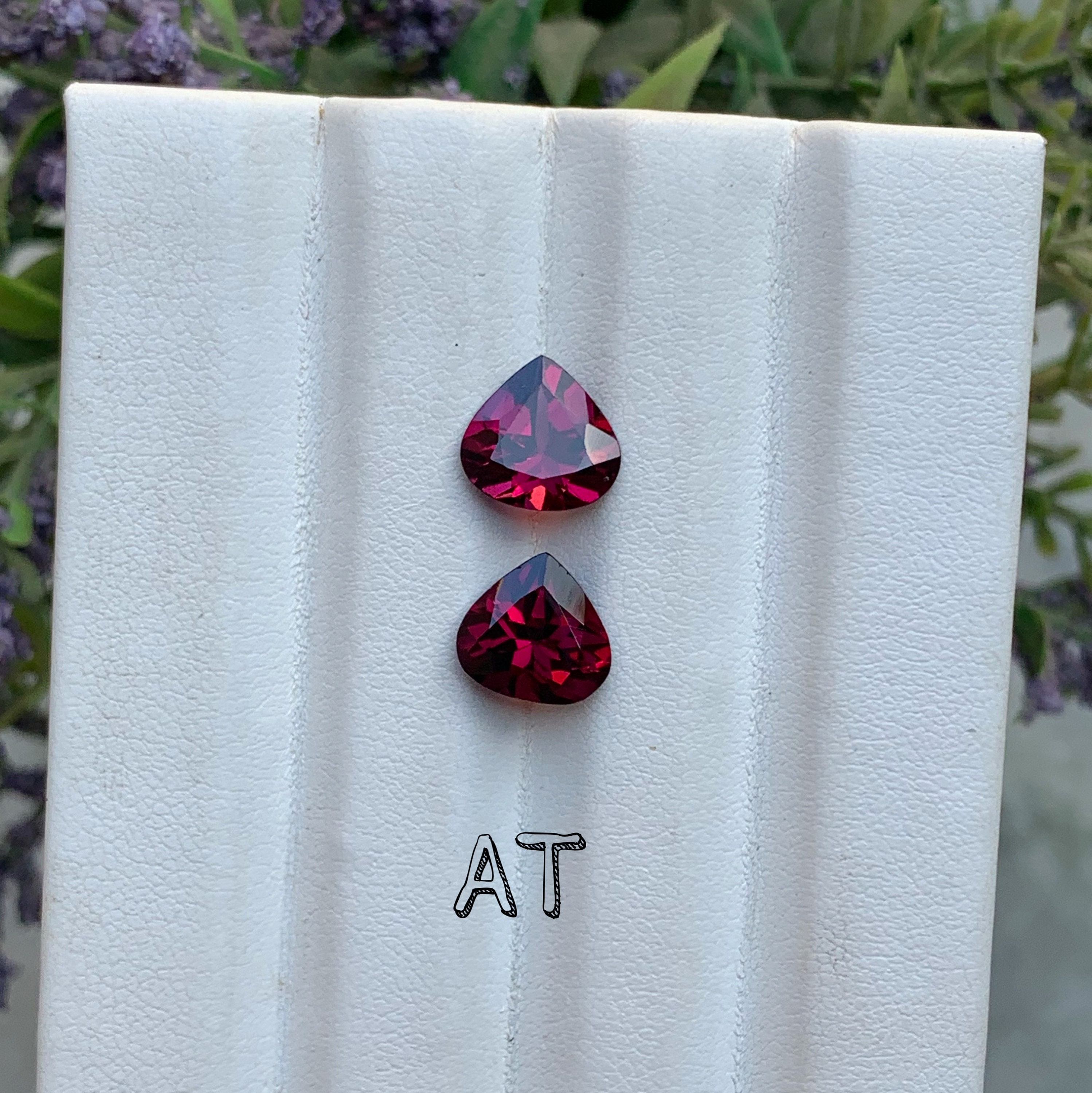 Buy Natural Rhodolite Garnet Shape, Pink Faceted Gemstone Pair, 2 Ct ...