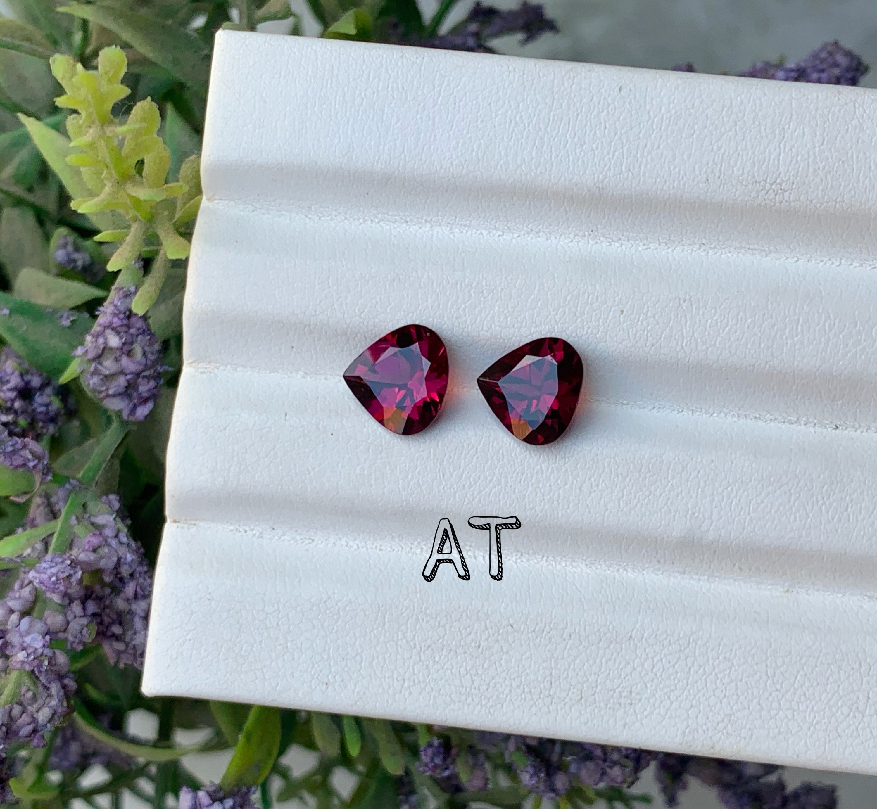 Buy Natural Rhodolite Garnet Shape, Pink Faceted Gemstone Pair, 2 Ct ...