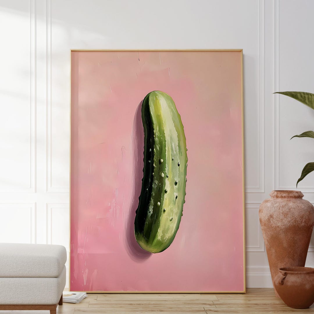 Pickle Poster - Large Wall Art Oversized - Neutral Textured Oil ...