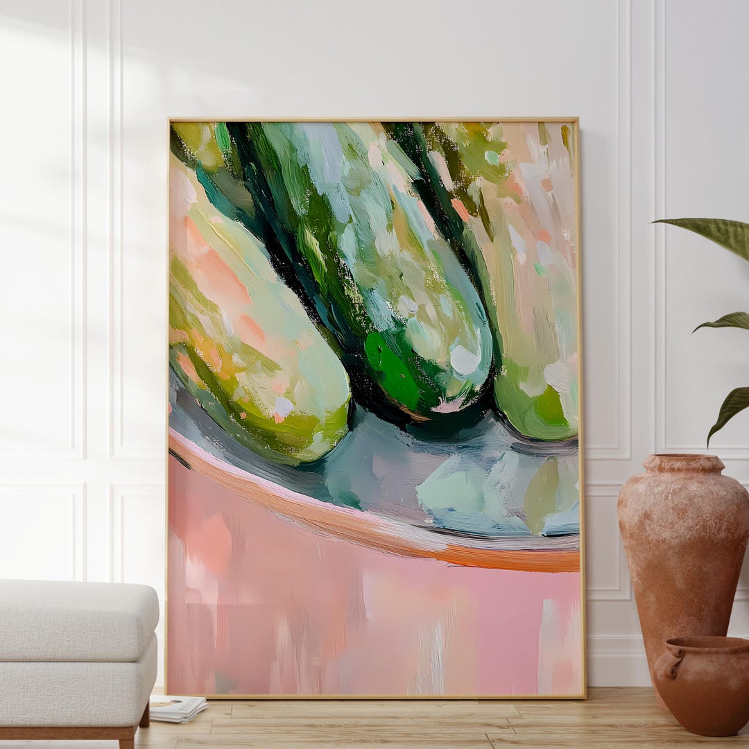 Pickle Poster Large Wall Art Oversized Neutral Textured Oil Painting ...